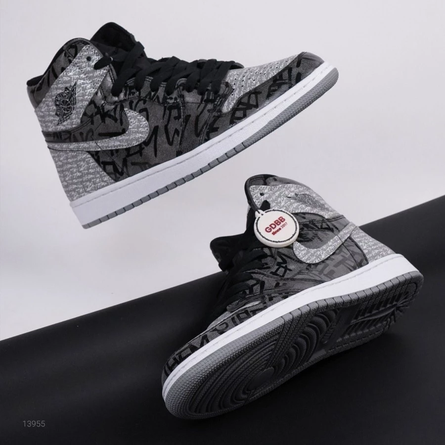 Sepatu Jordan 1 Retro High OG Rebellionaire Black Grey Authentic ...